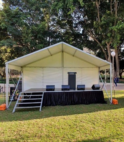 Canopy stage for hire - Three Jraudiovisual